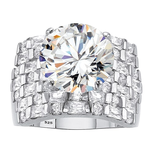 Click here for DiamonArt Womens White Cubic Zirconia Platinum Ove... prices