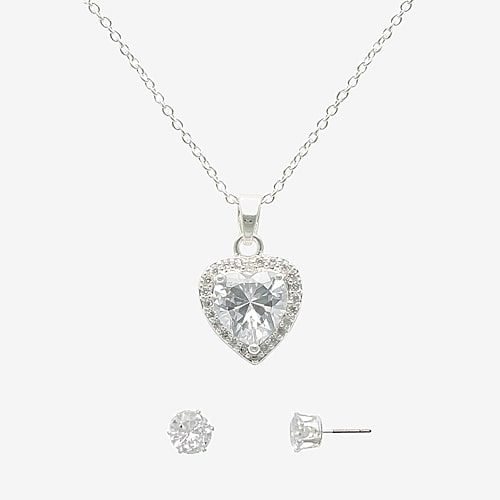 Click here for Mixit Womens Cubic Zirconia Heart Hypoallergenic 2... prices