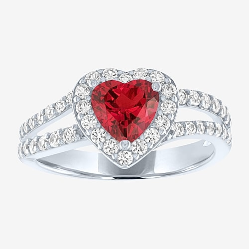 Click here for Womens Lab Created Gemstone Sterling Silver Heart... prices