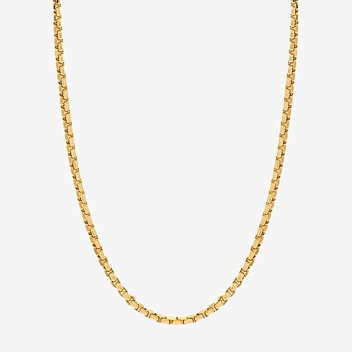 Click here for Womens 14K Gold 24 Inch Box Chain Necklace  One Si... prices