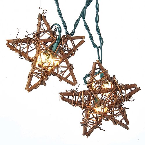 Click here for Kurt Adler Rattan Natural Star Light Set  One Size... prices