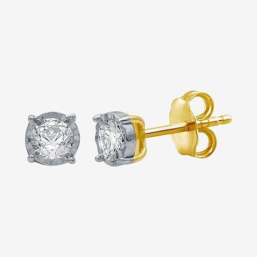 Click here for 1/3 CT. T.W. Natural White Diamond 10K Gold 4.8mm... prices