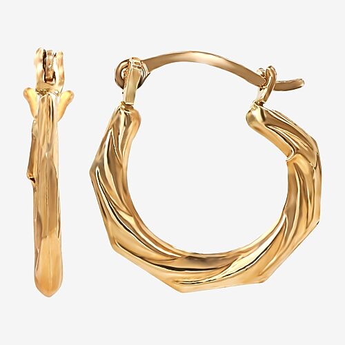 Click here for Childs 14K Gold Twist Hoop Earrings  One Size prices
