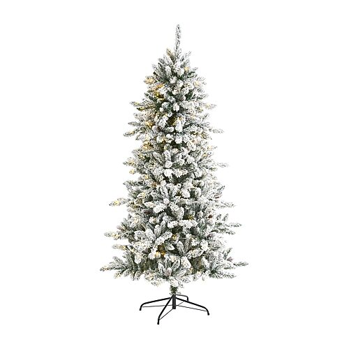 Click here for Nearly Natural 6 1/2 Foot Flocked Fir Christmas Tr... prices