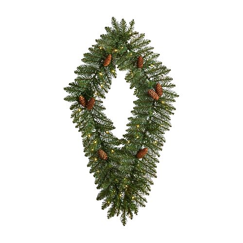 Click here for Nearly Natural Pre-Lit Wreath  One Size  Green prices