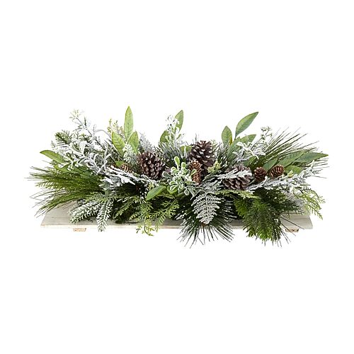 Nearly Natural Evergreen Pinecone Tabletop Decor  One Size  Green