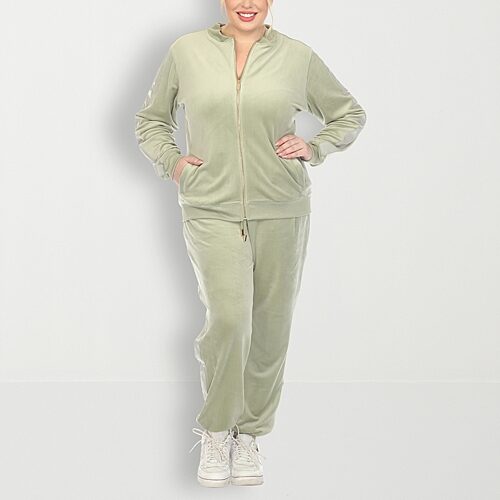 Click here for Plus Size White Mark 2pc. Tracksuit Set w/ Faux Le... prices