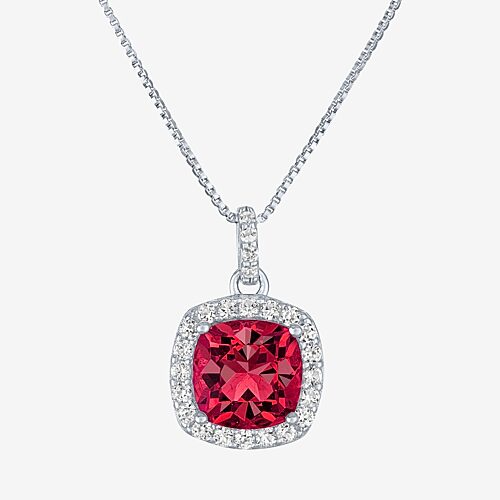 Click here for Womens Gemstone Sterling Silver Cushion Pendant Ne... prices