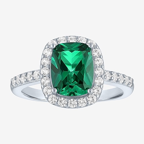 Click here for Womens Lab Created Gemstone Sterling Silver Halo C... prices