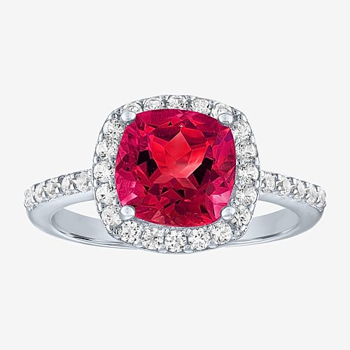 Click here for Womens Gemstone Sterling Silver Halo Cushion Cockt... prices
