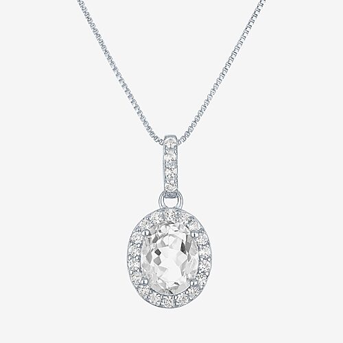 Click here for Gemstone Sterling Silver Oval Pendant Necklace  On... prices