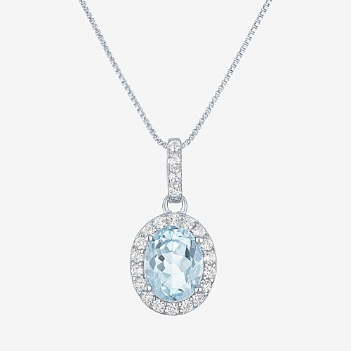 Click here for Gemstone Sterling Silver Oval Pendant Necklace  On... prices