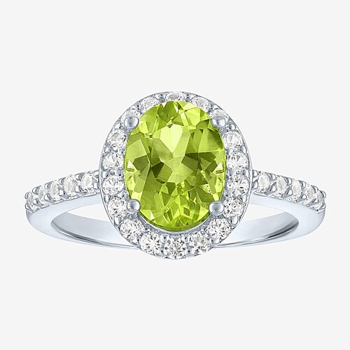 Click here for Gemstone Sterling Silver Oval Halo Side Stone Cock... prices