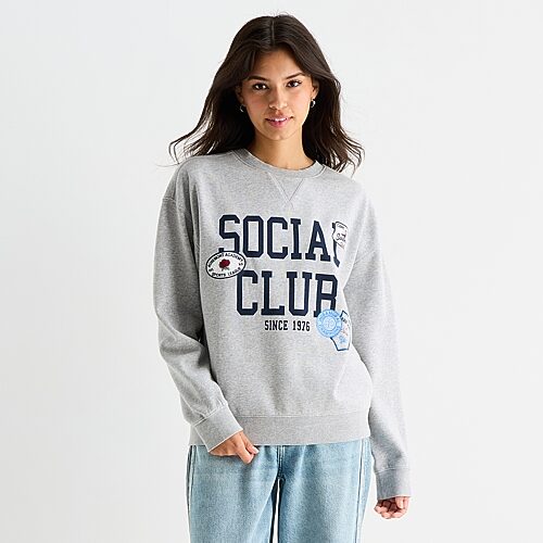 Click here for Arizona Womens Juniors Crew Neck Long Sleeve Sweat... prices