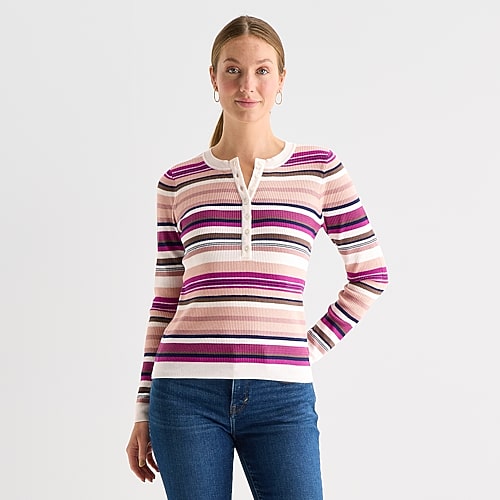 Click here for Liz Claiborne Womens Long Sleeve Regular Fit Henle... prices