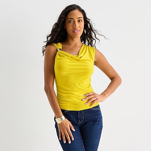 Click here for Bold Elements Womens Cowl Neck Sleeveless Blouse... prices