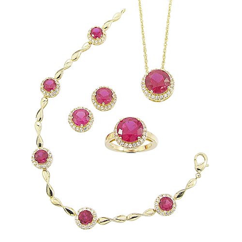 Click here for Lab-Created Ruby & Cubic Zirconia 4-pc. Jewelry Se... prices