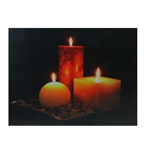 Click here for LED Lighted Tranquil Zen Triple Candles Canvas Wal... prices