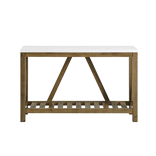 Click here for Farmhouse Slatted Shelf Entryway Table  One Size... prices