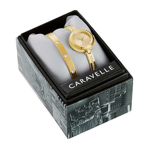Click here for Caravelle Womens Gold-Tone Stainless Steel Bangle... prices