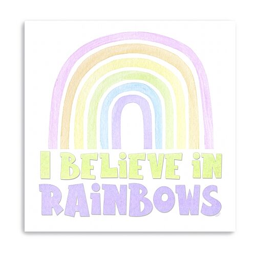 Click here for Lumaprints Pastel Rainbows I-Believe Giclee Canvas... prices