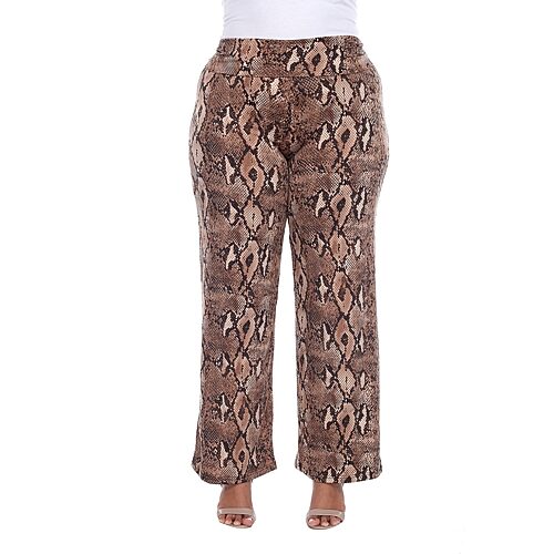 Click here for Plus Size Printed Palazzo Pants - Brown Snake prices