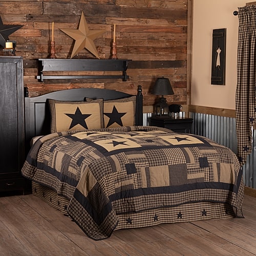 Click here for VHC Brands Country Check Star Reversible Quilt Set... prices