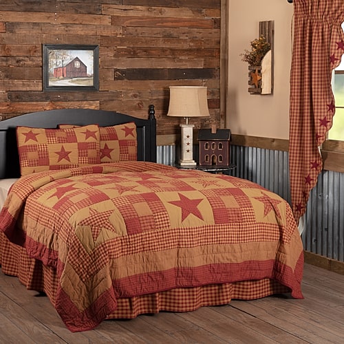 Click here for VHC Brands Ninepatch Star Reversible Quilt Set  On... prices