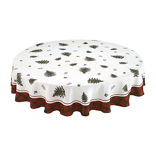 Click here for Spode Christmas Tree Tartan Round Tablecloth  One... prices