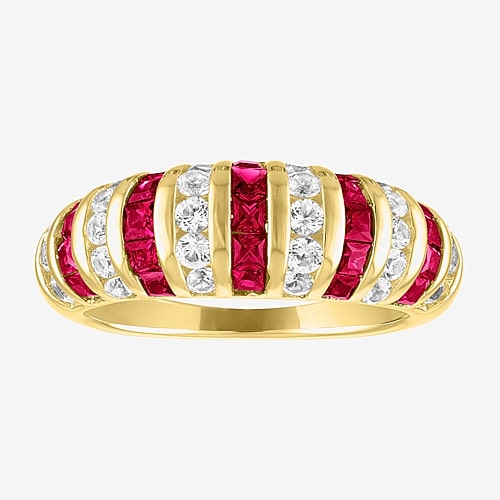 Click here for Gemstone 14K Gold Over Silver Cocktail Ring  6  Ru... prices