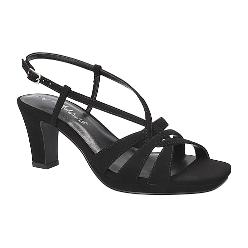 Easy Street Womens Valorie Square Toe Platform Sandals - Black Lamy
