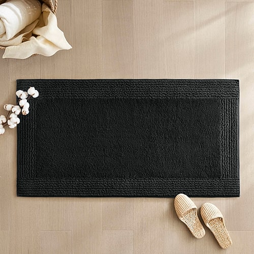 Madison Park Signature Splendor Reversible Tufted Cotton Bath Rug  20 x 30 - Black