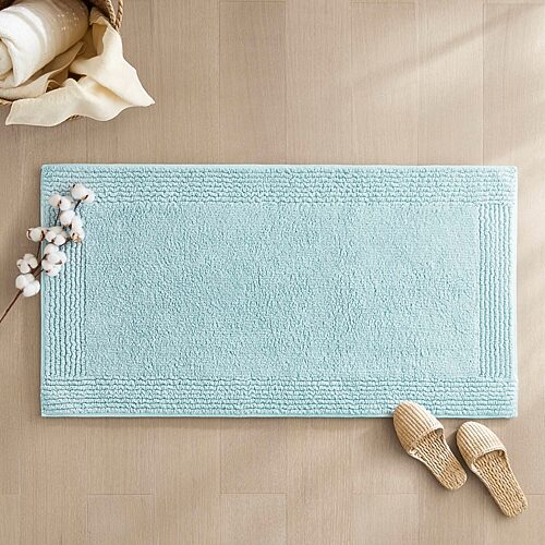 Madison Park Signature Splendor Reversible Tufted Cotton Bath Rug  20 x 30 - Blue