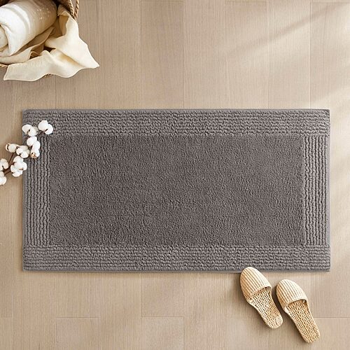 Madison Park Signature Splendor Reversible Tufted Cotton Bath Rug  20 x 30 - Charcoal