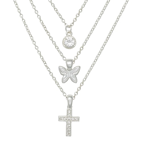 Click here for Mixit Womens Cubic Zirconia Butterfly Cross Hypoal... prices