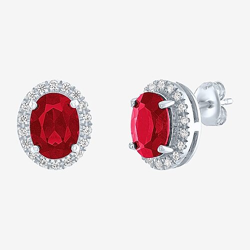 Click here for Lab Created Red Ruby Sterling Silver 11.5mm Oval S... prices