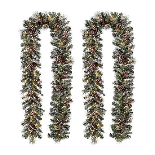 Click here for Glitzhome Glittered Pine Cone Pre-Lit Indoor Chris... prices