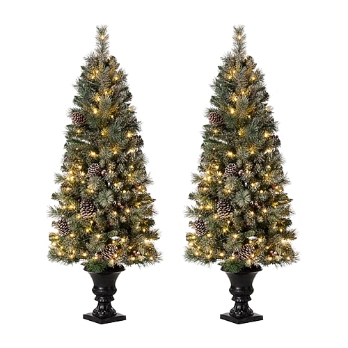 Click here for Glitzhome 5 Foot Pre-Lit Pine Christmas Tree  One... prices
