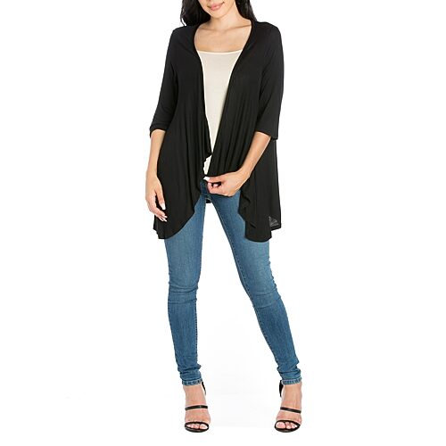 Click here for 24/7 Comfort Apparel 3/4 Length Sleeve Open Cardig... prices