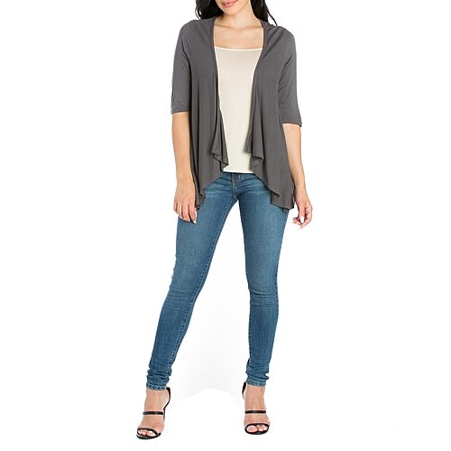Click here for 24/7 Comfort Apparel 3/4 Length Sleeve Open Cardig... prices