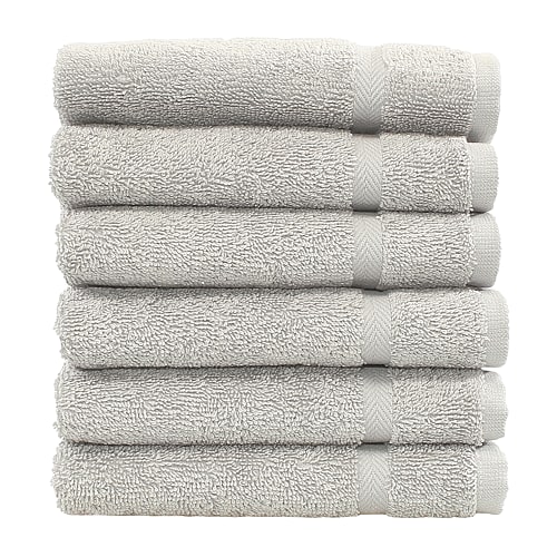 Linum Home Denzi 6-Pc. Washcloth Set - Light Grey
