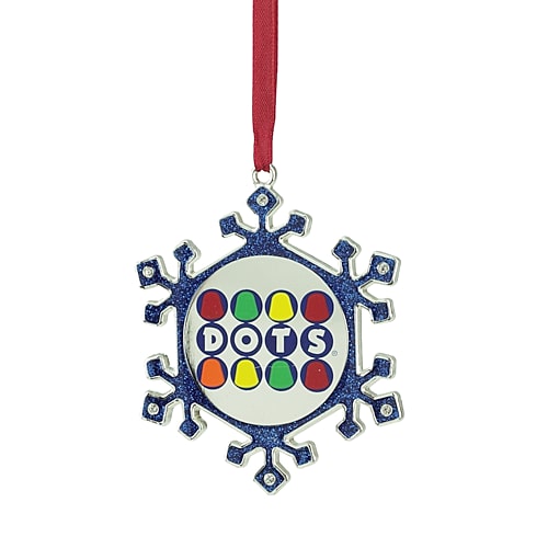 Click here for 3.5 Blue and Silver Snowflake Dots Candy Logo Chri... prices