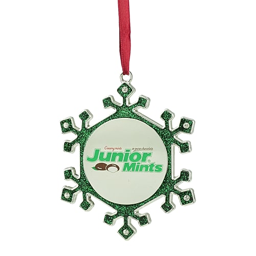 Click here for 3.25 Green and Silver Snowflake Junior Mints Candy... prices