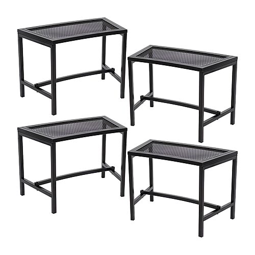 Sunnydaze 4 Pack Bench  One Size  Black