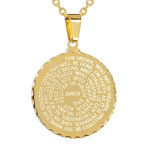 Click here for Mens 18K Gold over Stainless Steel Pendant Necklac... prices