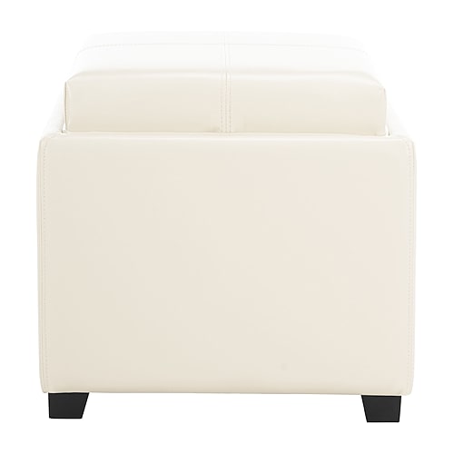 Click here for Harrison Tray Storage Ottoman  One Size  White prices