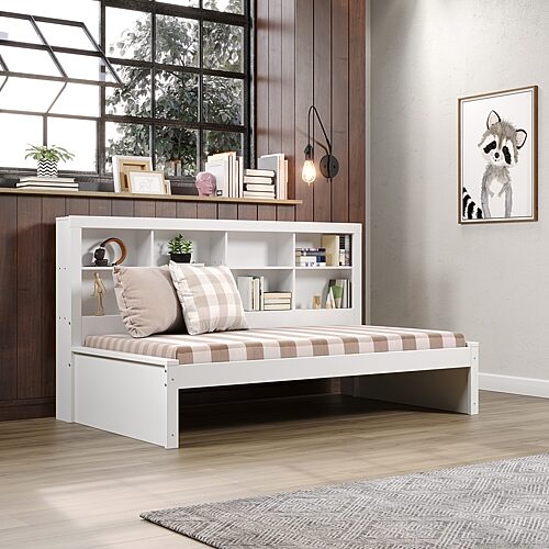 Click here for Bookcase Twin Daybed  One Size  White prices