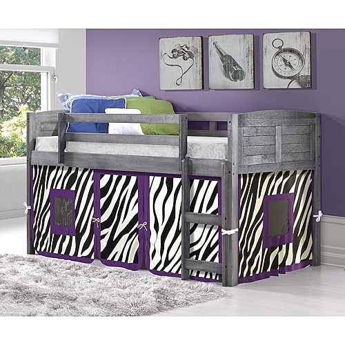 Click here for Louver Twin Low Loft with Tent  One Size  Gray prices