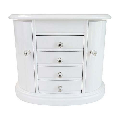 Click here for Mele & Co Heloise Wooden Jewelry Box - White prices