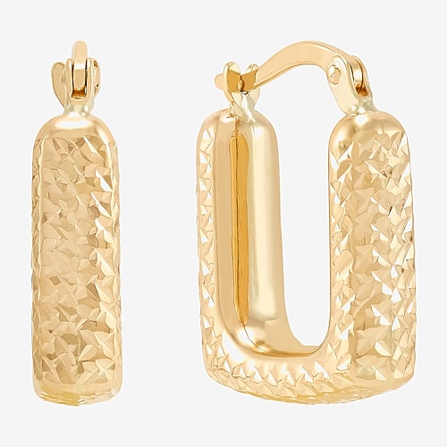 Click here for Womens 14K Gold 19.2mm Square Hoop Earrings  One S... prices
